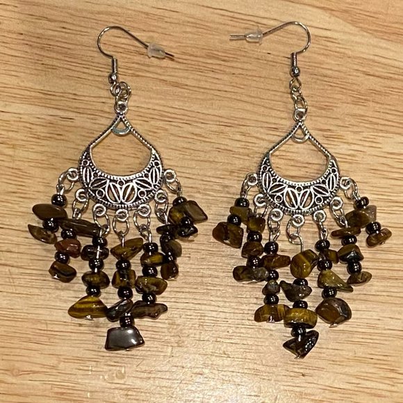 Rainbow Duck Designs | Jewelry | Golden Tigers Eye Earrings | Poshmark